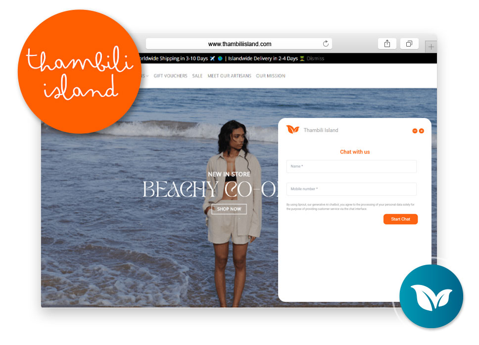E-commerce Chatbot Case Study: Thambili Island - Sprout